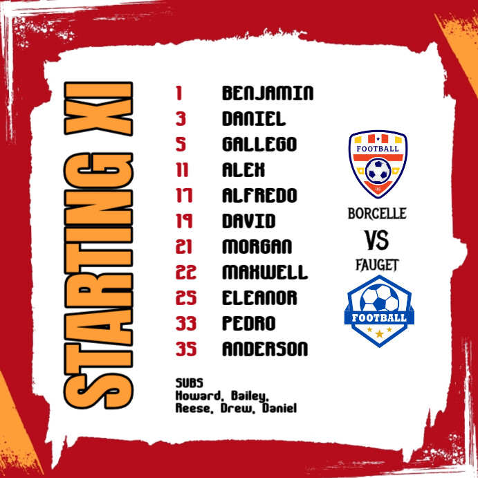 Copy of Starting XI | PosterMyWall