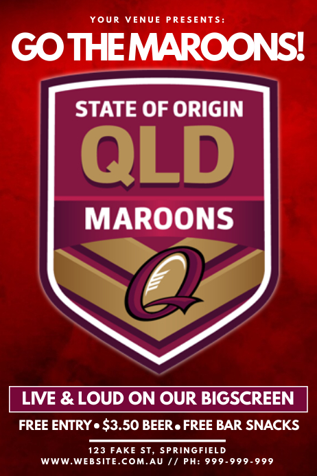 State Of Origin Poster Template | PosterMyWall