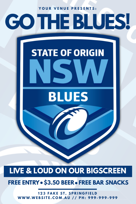 State Of Origin Poster Template | PosterMyWall