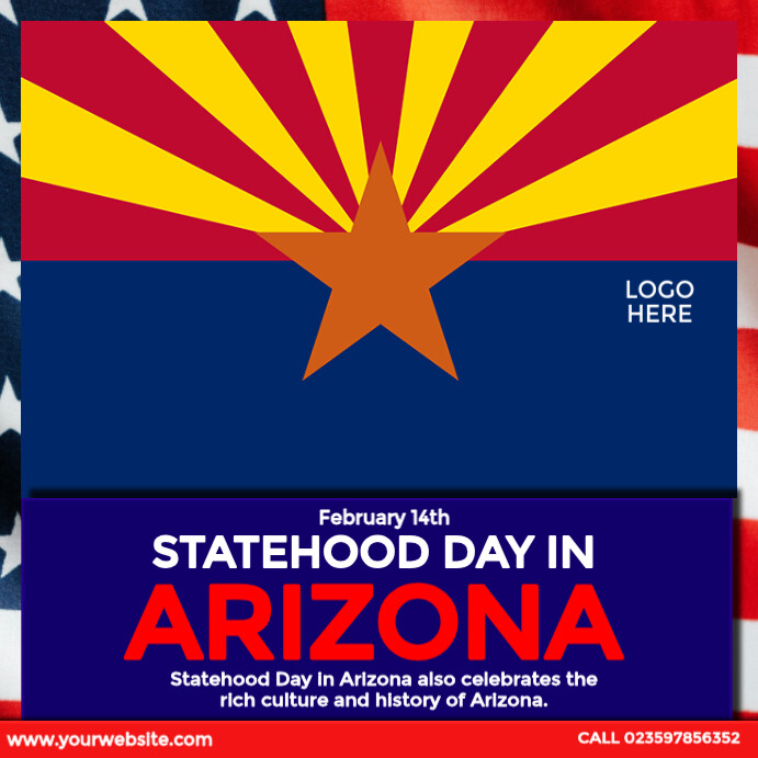 Plantilla de Statehood Day in Arizona | PosterMyWall