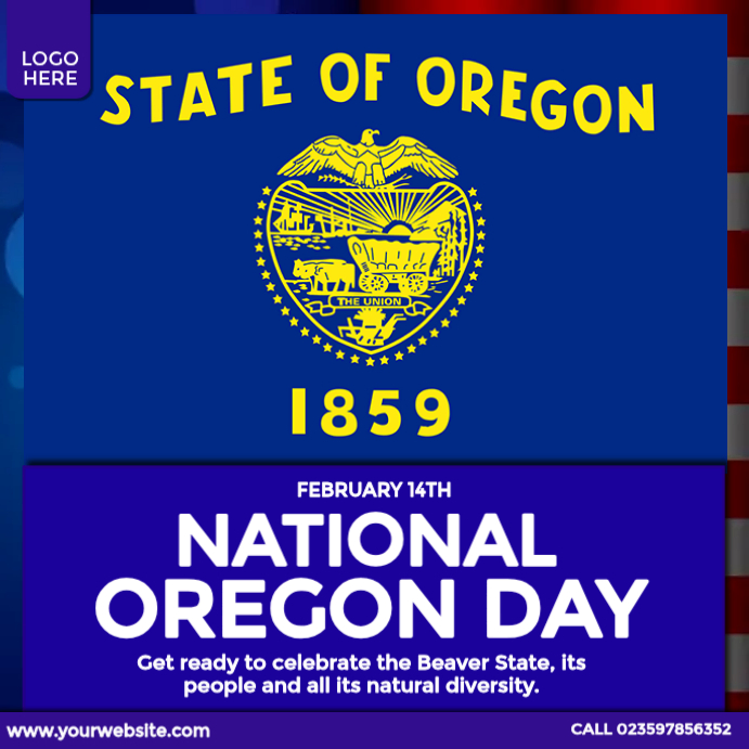 Statehood Day in Oregon Template | PosterMyWall