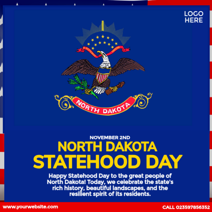Statehood Day North Dakota Template | PosterMyWall