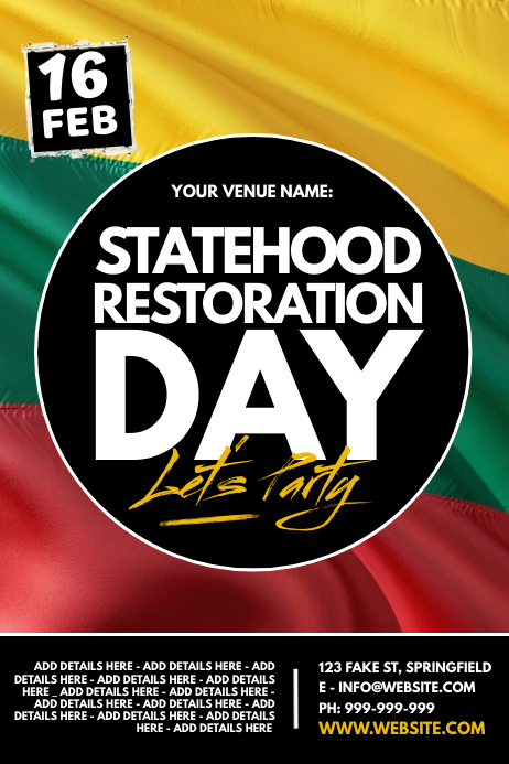 Copy of Statehood Restoration Day Poster | PosterMyWall