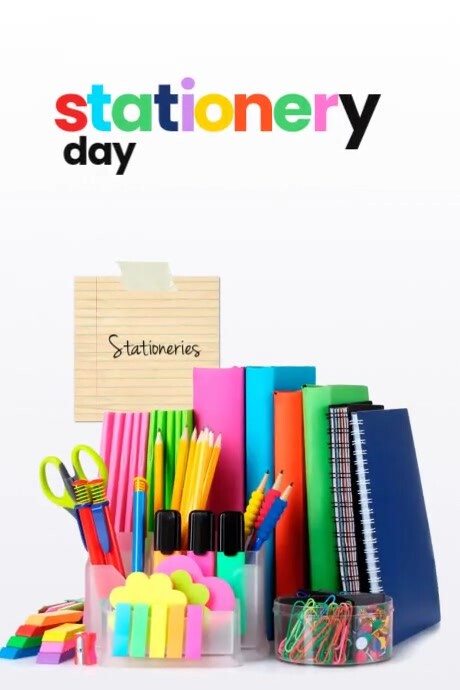 Stationery Day Video Poster Template | PosterMyWall