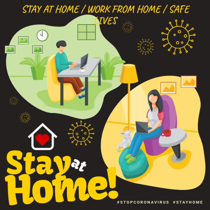Copy of STAY AT HOME BANNER | PosterMyWall