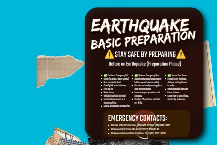 Stay Ready, Stay Earthquake Safe Template | PosterMyWall