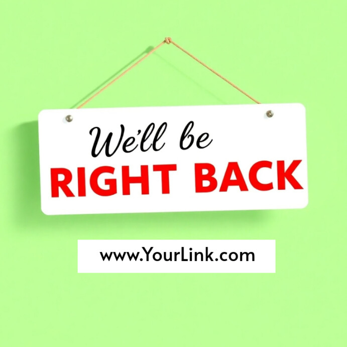 stay tuned, we will be right back social media post Template | PosterMyWall