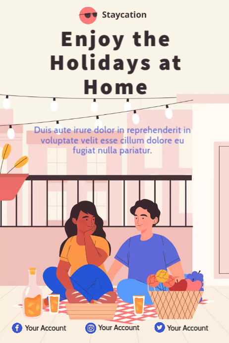 Staycation Holiday Poster Template | PosterMyWall
