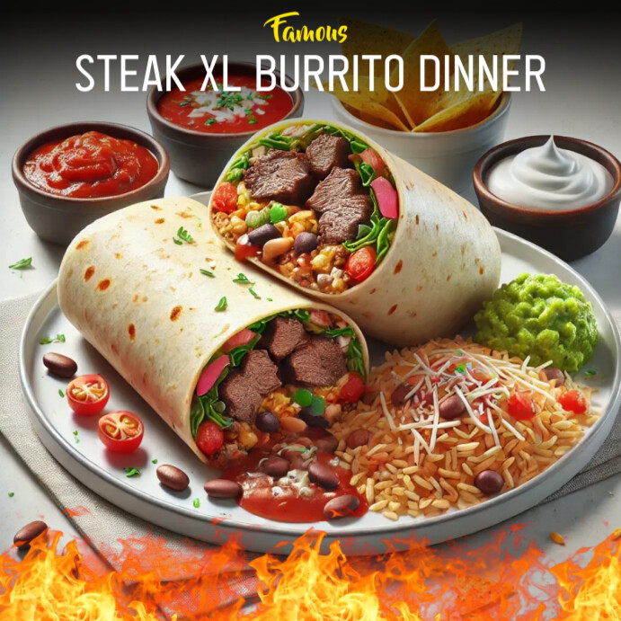 Steak Burrito Mexican Food Template | PosterMyWall