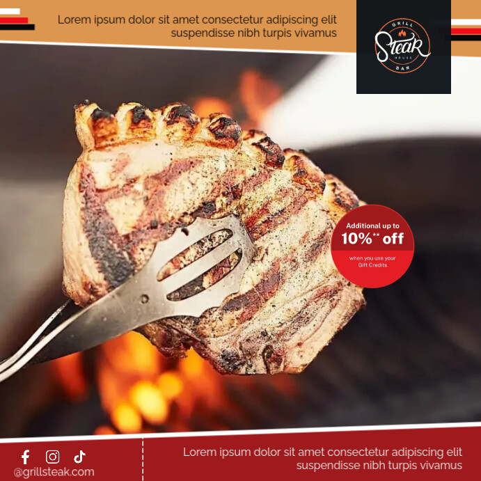 Steak Template | PosterMyWall