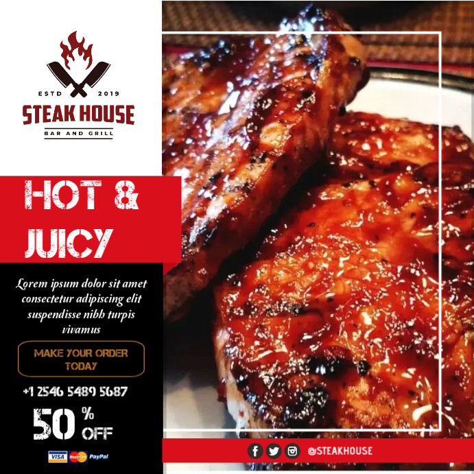 Steak Template | PosterMyWall
