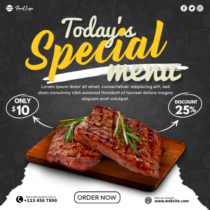 Steak Food Menu Ads Template | PosterMyWall