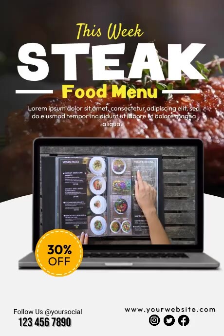 Steak Food Menu Template | PosterMyWall
