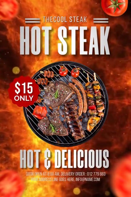 Steak Food Menu Video Template | PosterMyWall