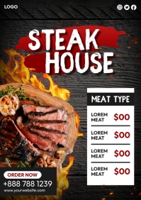 Steak Food Menu Template | PosterMyWall