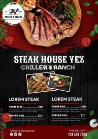 Steak Restaurant Menu Template | PosterMyWall