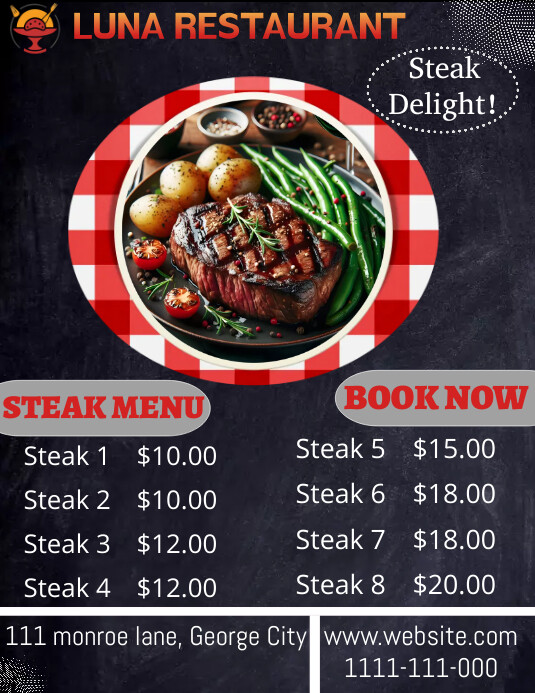 Steak menu Template | PosterMyWall
