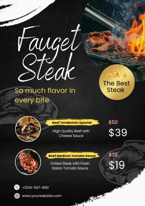 steak menu template | PosterMyWall