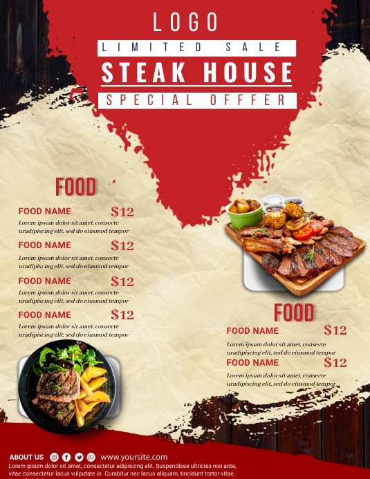 Copy of Steak Menu Template | PosterMyWall