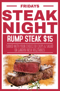 Steak Night Poster Template | PosterMyWall