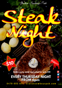 Steak Night Poster Template | PosterMyWall