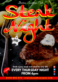 Plantilla de steak night flyer advertisement | PosterMyWall