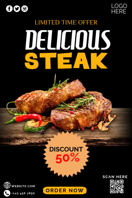 steak.a Template | PosterMyWall