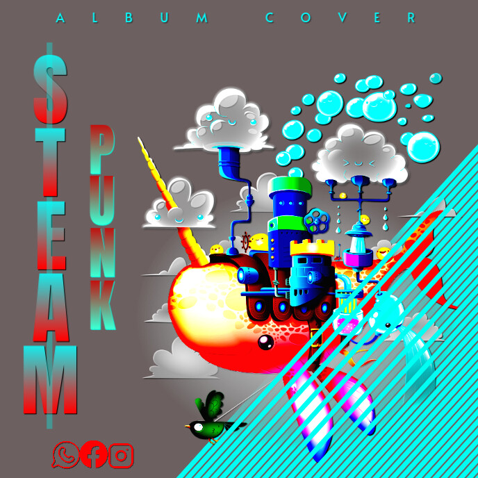 Steampunk Fish Album Cover Template | PosterMyWall