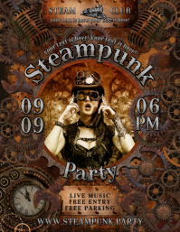 STEAMPUNK PARTY POSTER Template | PosterMyWall