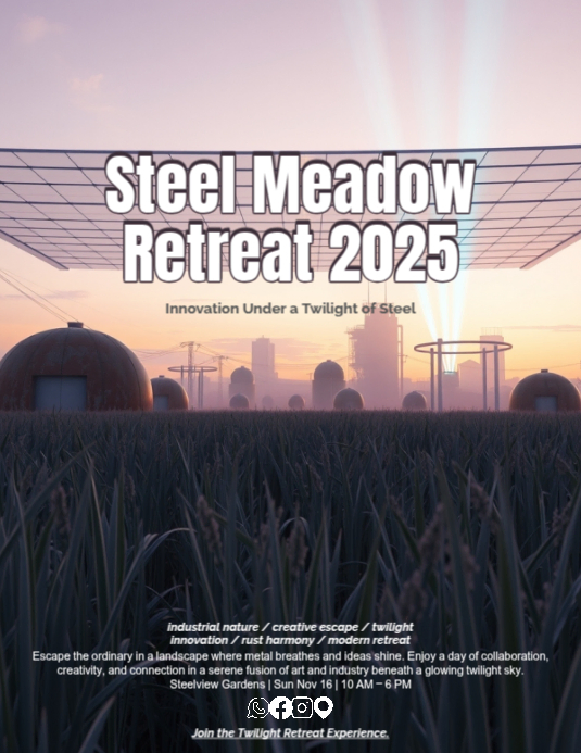 Steel Meadow Mirage – Post-Industrial Company Picnic Flyer Template ...