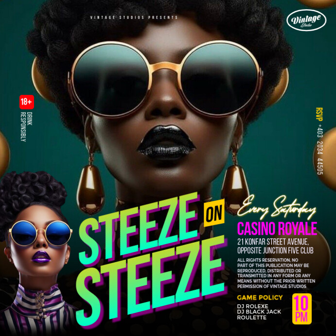 Plantilla de Steeze on Steeze Party Club Flyer for Social Media ...