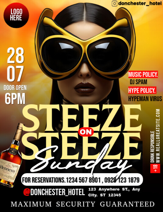 Steeze on steeze Sunday party Template | PosterMyWall