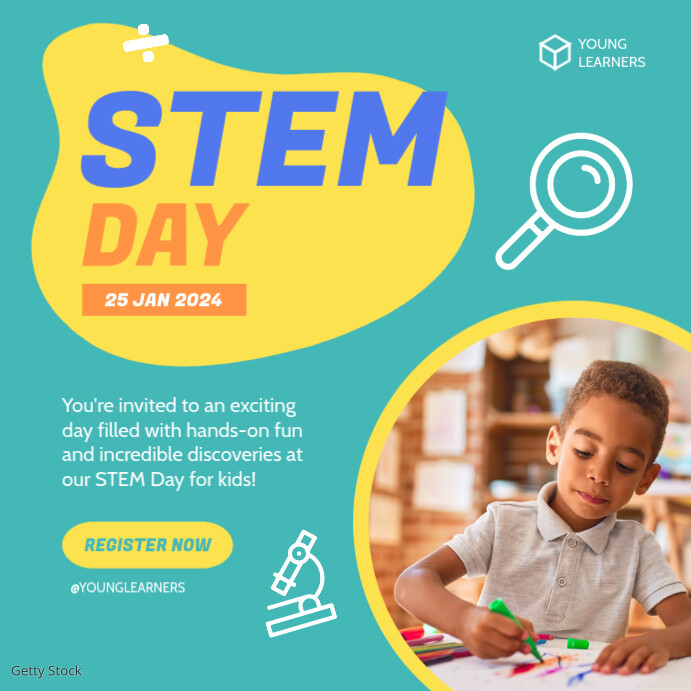 Copy of STEM Day Blue and Yellow | PosterMyWall
