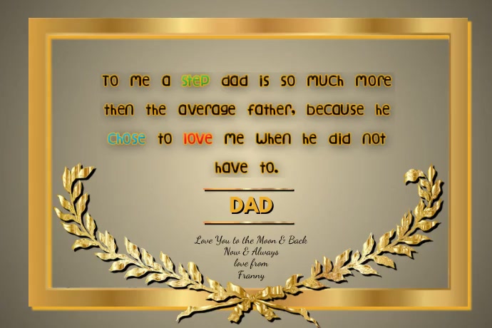 Step Dad Happy Father's Day Template | PosterMyWall