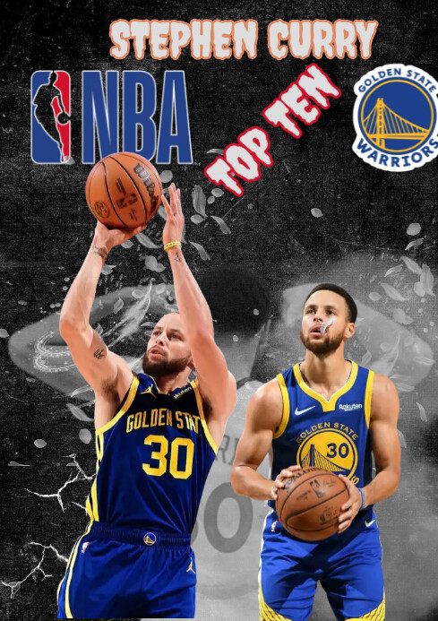 Stephen CurryG Golden State Warriors Template | PosterMyWall
