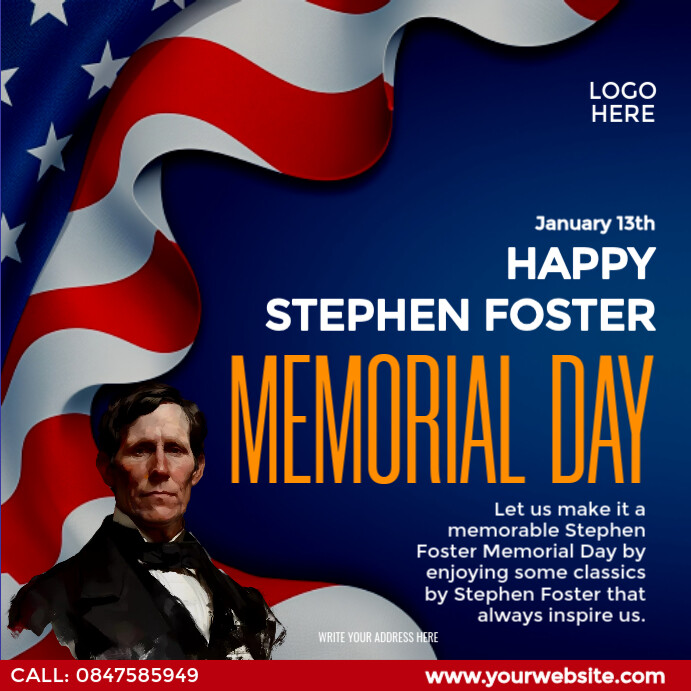 stephen foster memorial day Template | PosterMyWall