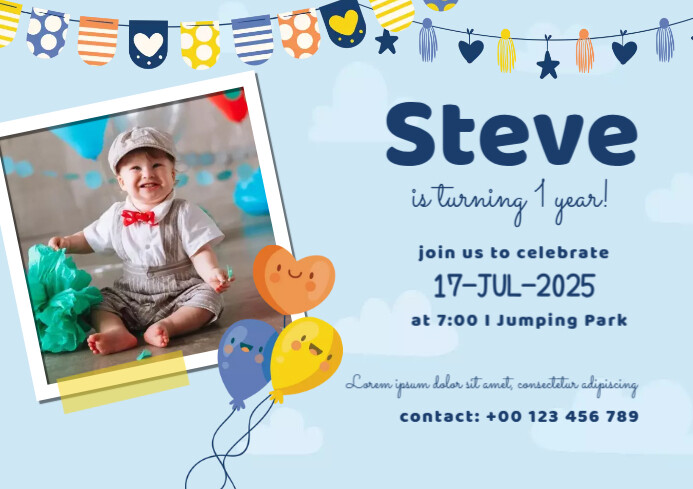 Steve's Birthday Invitation Layout Template | PosterMyWall