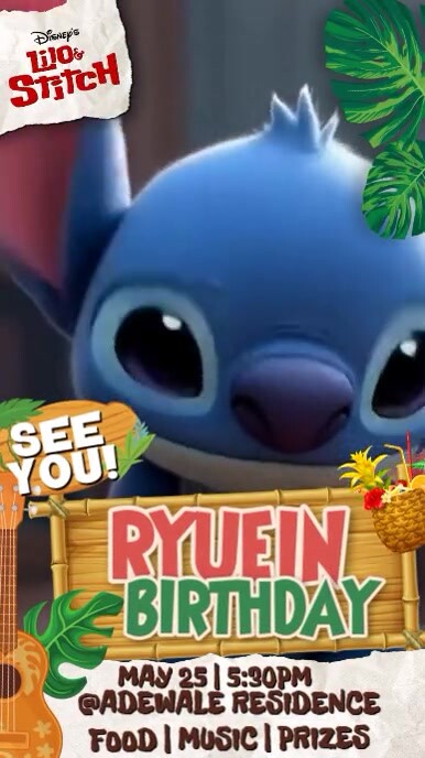 Stich Birthday Layout Template | PosterMyWall