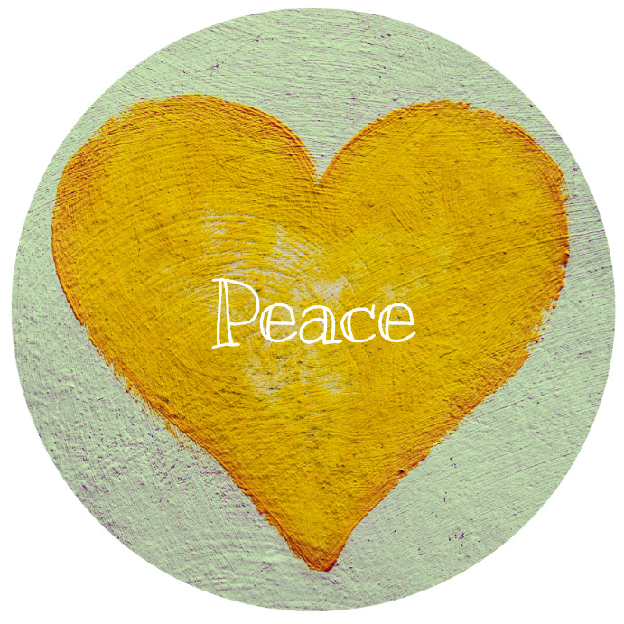 Sticker Gold Heart Peace Template | PosterMyWall