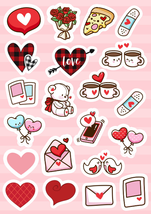 Stickers de amor para imprimir Template | PosterMyWall