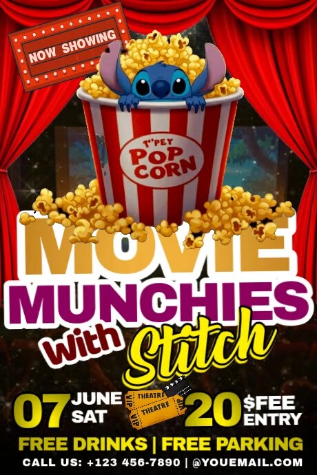 Copy of Stitch's Popcorn Adventure: Movie Munchies | PosterMyWall