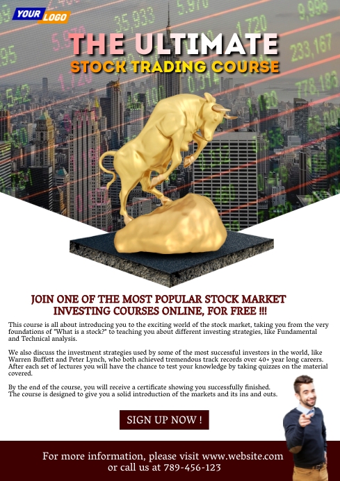 Stock trading course template | PosterMyWall
