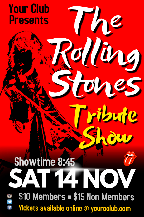 Stones Tribute Poster Template | PosterMyWall
