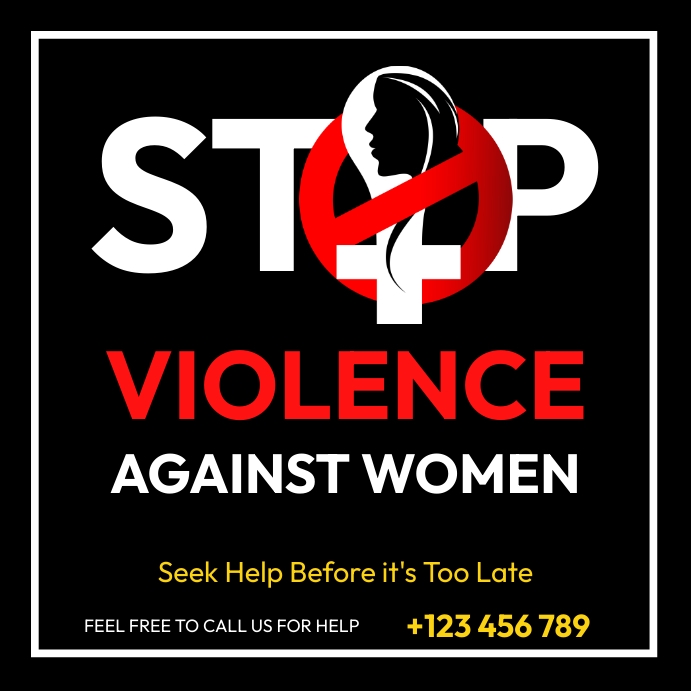 Stop Domestic Violence Women Instagram Template | PosterMyWall