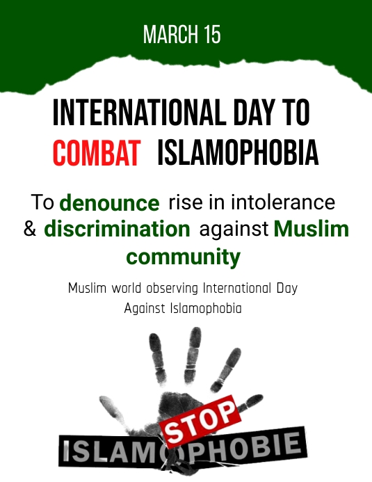 Stop Islamophobia Flyer. Template | PosterMyWall