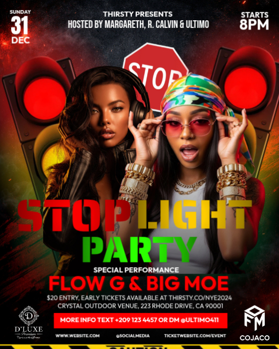 Stop Light New Year Party Template | PosterMyWall