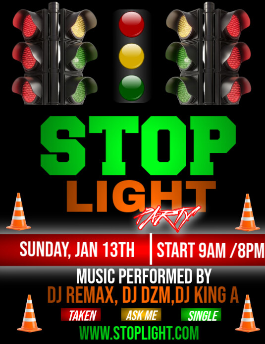 Plantilla de stop light party 2025 ,Traffic Light | PosterMyWall
