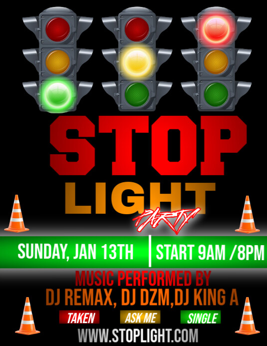stop light party 2025 ,Traffic Light Template | PosterMyWall