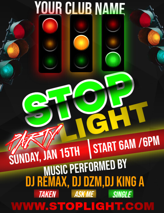 Stop Light Party 2025 Template | PosterMyWall
