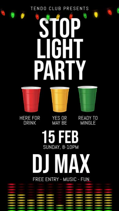 Stop Light Party Bars Valentine’s Celebration Template | PosterMyWall